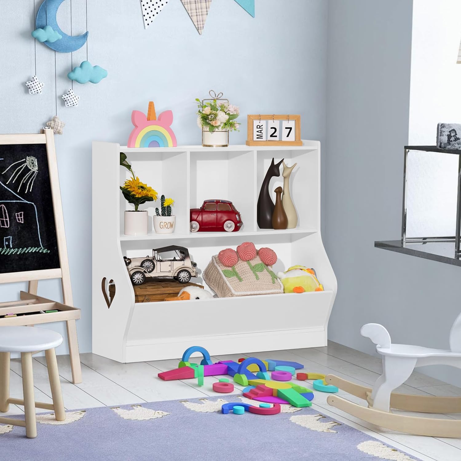 Estante Juguetero Moderno Blanco 80cm